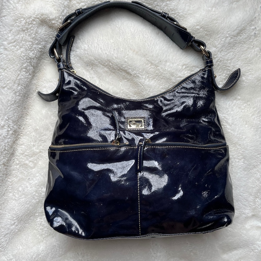 Dooney And Bourke Patent Leather Hobo Bag - Gem